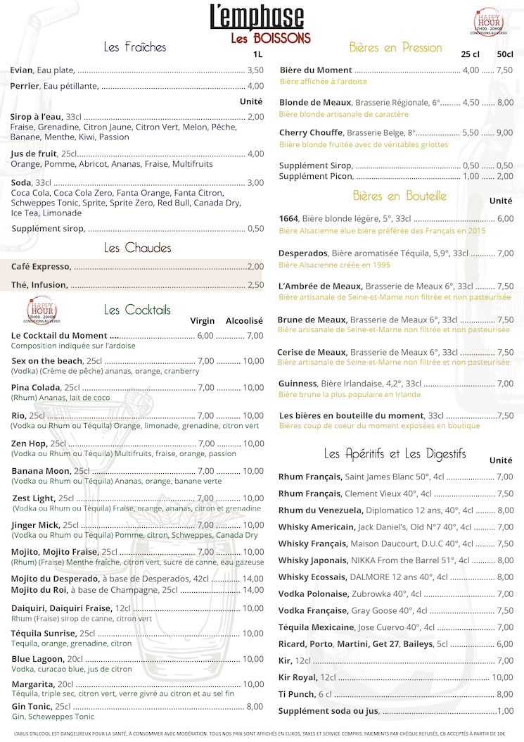 Carte bar – Lemphase